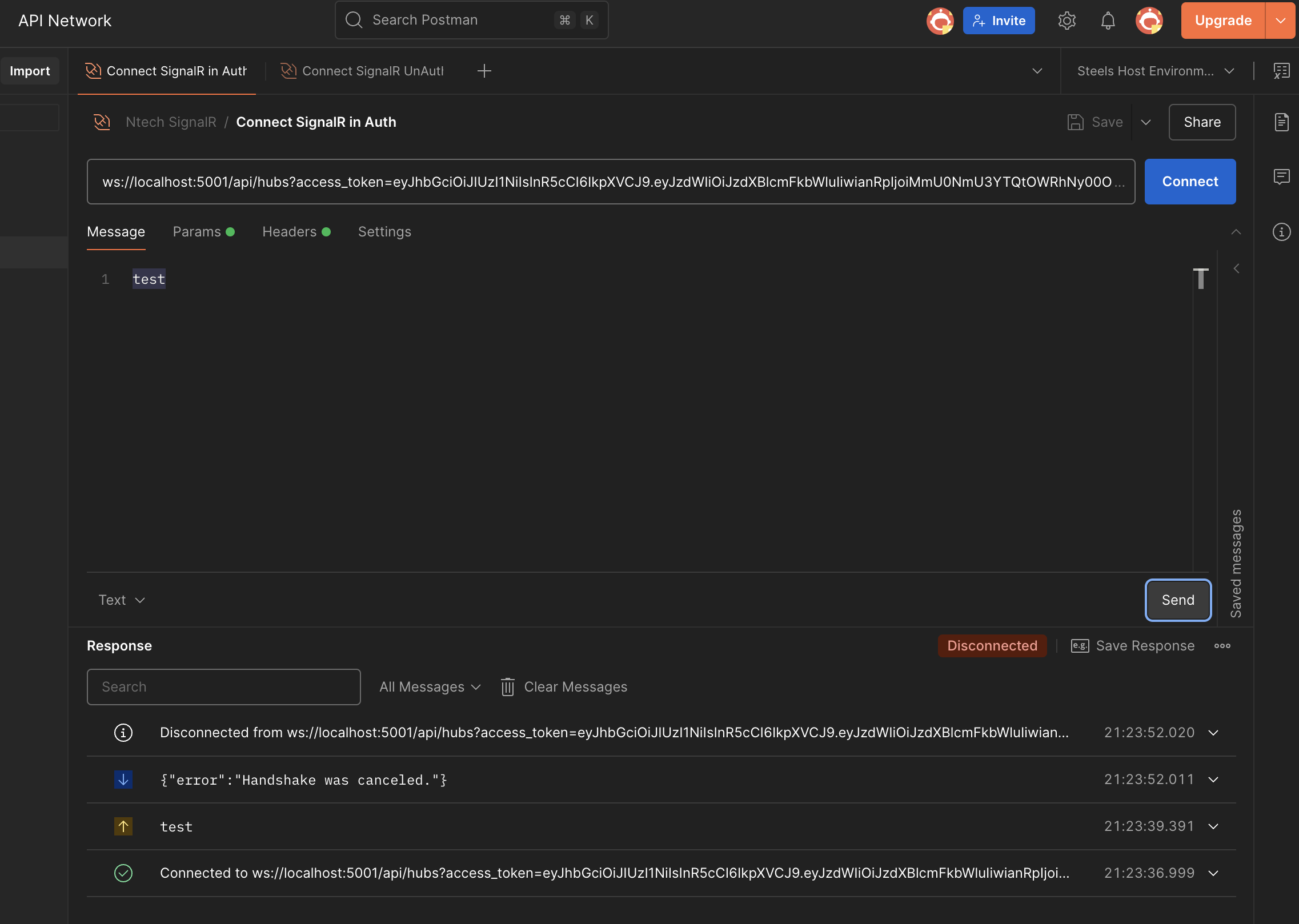 Kết nối SignalR API bằng Postman - NTechDevelopers